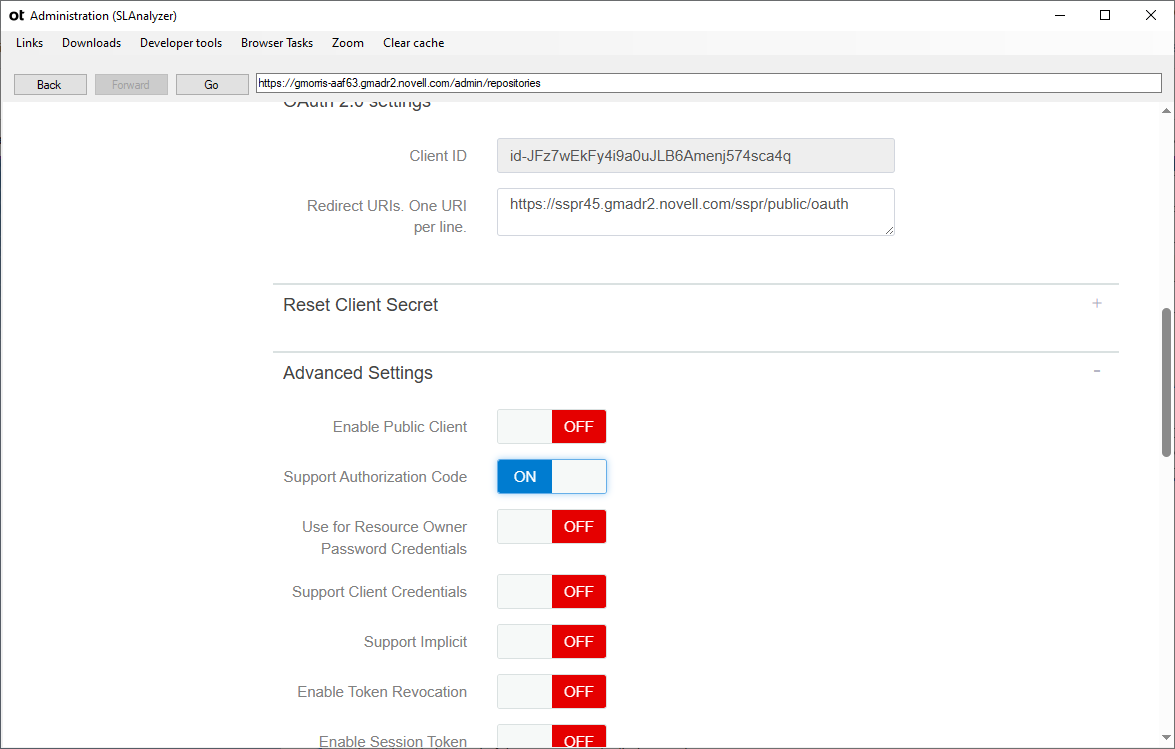 Error attempting OAuth2 login on Advanced Authentication server