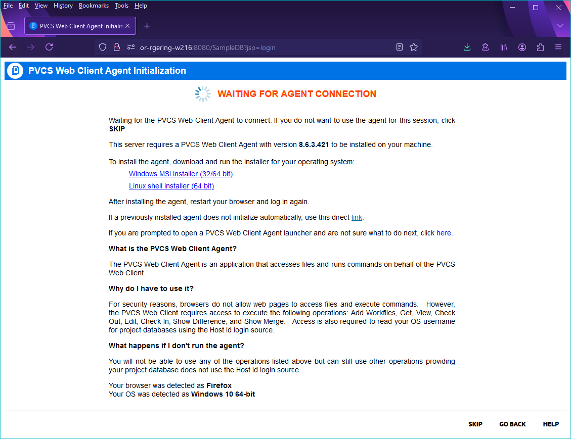 PVCS Web Client Agent no longer connects after updating Firefox to ...