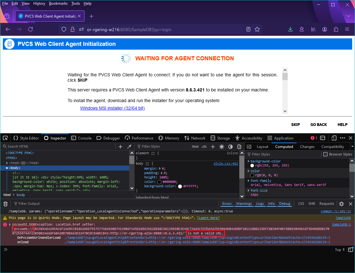 PVCS Web Client Agent no longer connects after updating Firefox to ...