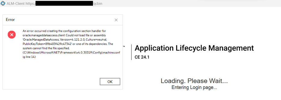 ALM Client Launcher Crashes When Clicking the "Go" Button