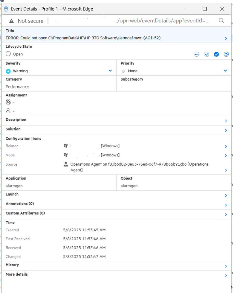 perfalarm Startup Error: "Could not open alarmdef.mwc (AG1-52)"