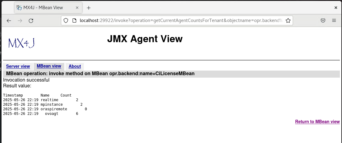 How to Check the Number of Management Pack Licenses in Use Using the JMX Console