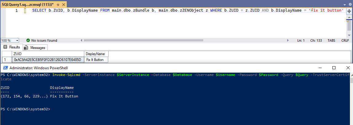 PowerShell SQL queries return different results for GUID/ZUID fields ...